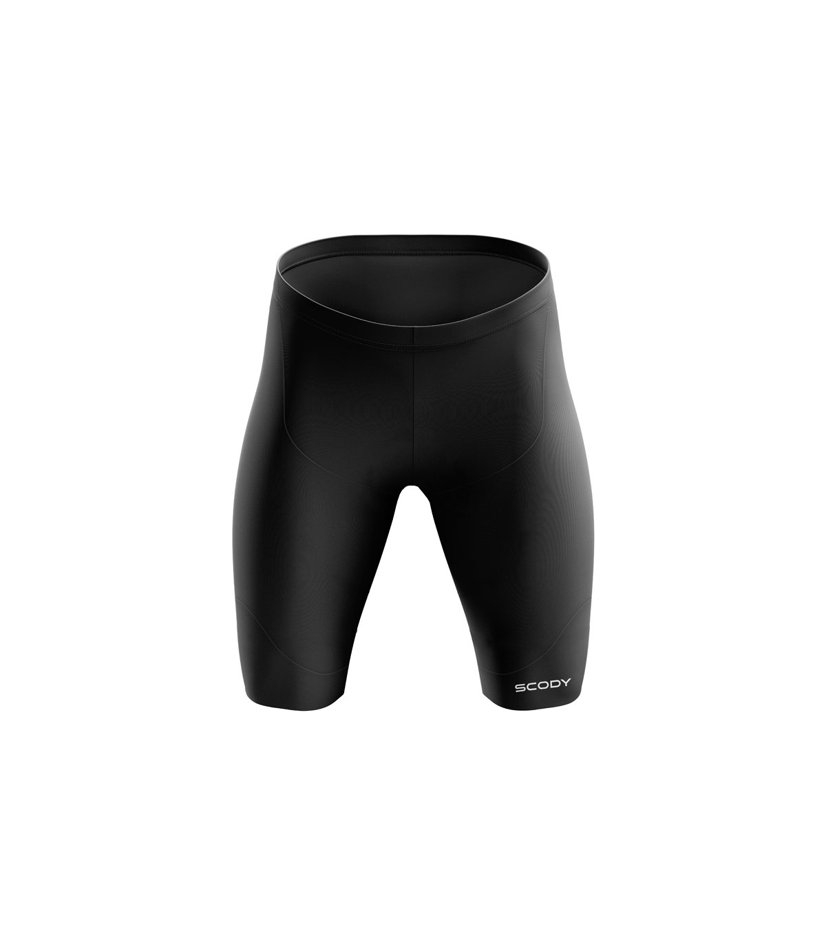 Pure Black Mid Thigh Compression Tights Men Running Gear