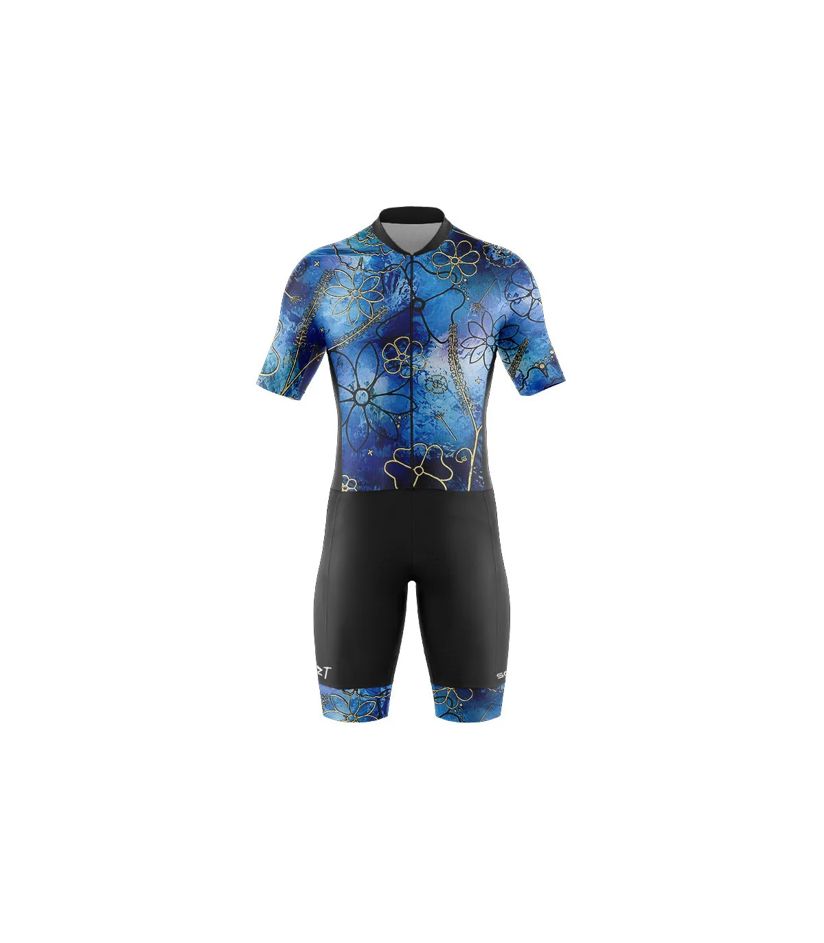 Optimised A.I.R Triathlon Suit, 3/4 zip - Floral Cluster Size M Color Blue