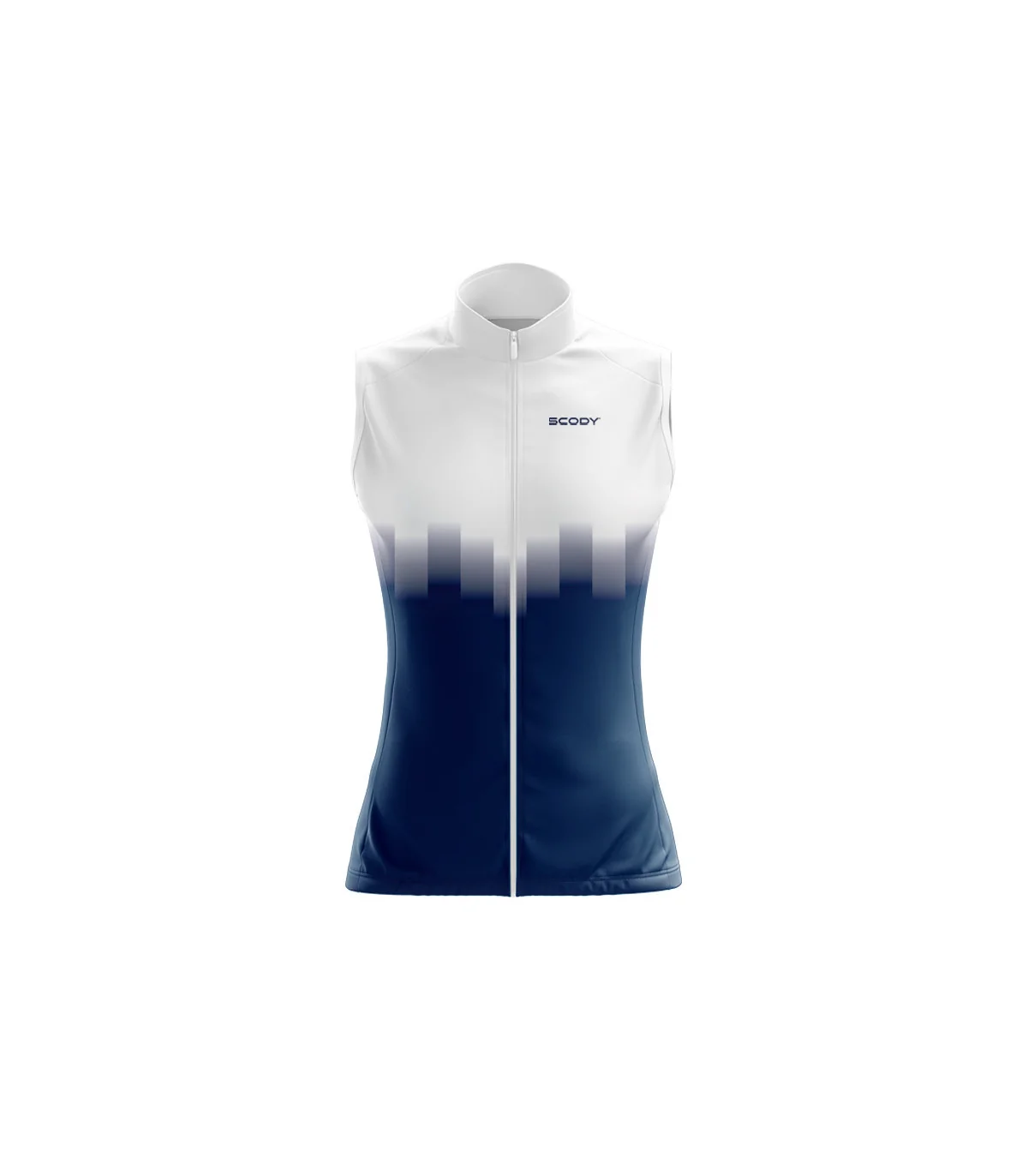 Cycle Gilet with Pockets - Highlights White on Navy, Lightweight ...
