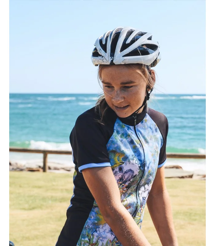 Performance Cycle Jersey Women Cockatoo by Kristy Ann Duffy Size 8
